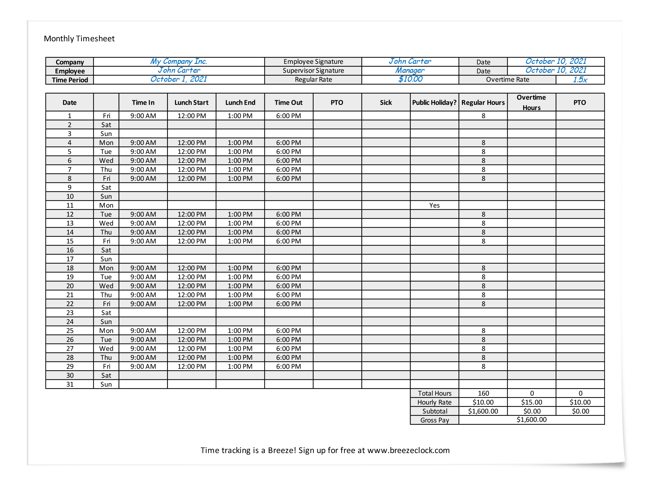 Excel Timesheet Template For Multiple Employees Excel Timesheet Template For Multiple Employees